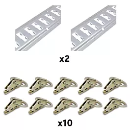 Kit de démarrage pour E-Track - Rails (2x1,5m) + 10 Anneaux | Metaltis